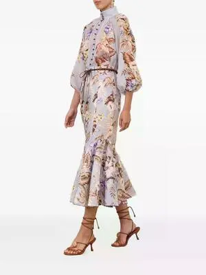 Zimmermann Floral-print Flared Midi Skirt