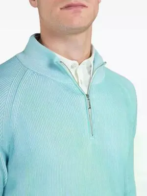 MOORER Ribbed Zip-neck Sweater