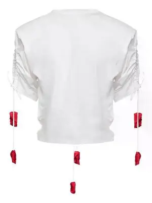 ANA RADU Drawstring-detail Rose-embellished Top
