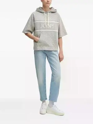 JOOP! Short-sleeve Patterned Hoodie - Grey