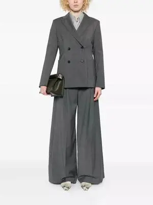 Max Mara Pleated Wide-leg Trousers - Grey