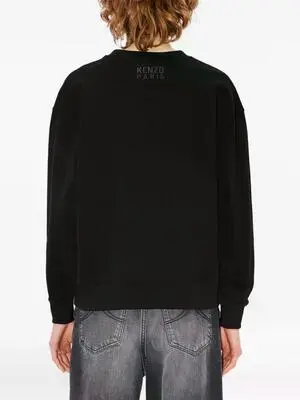 Kenzo Crew-neck Sweatshirt With 'happy Tiger' Embroidery - Black