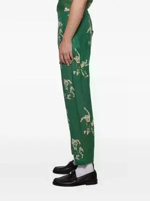 BODE Football-print Pajama Trousers - Green