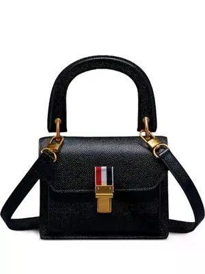 Thom Browne Pebble-grain Leather Tote - Black