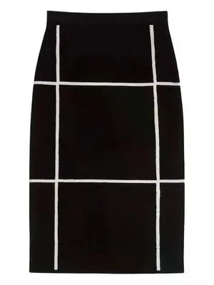 Max Mara Grid-pattern Midi Skirt - Black