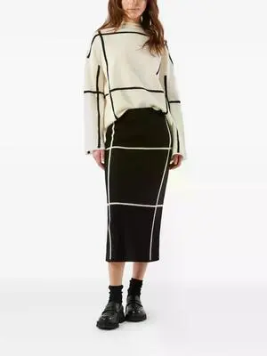 Max Mara Grid-pattern Midi Skirt