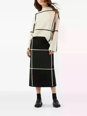 Max Mara Grid-pattern Midi Skirt