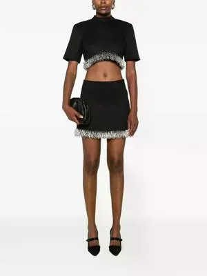 Simkhai Beaded-fringe Mini Skirt