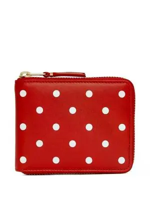 Comme Des Garçons Polka-dot Zip-around Wallet - Red