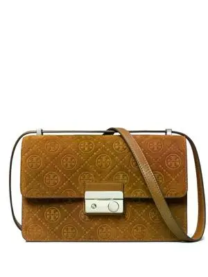 Tory Burch Monogram Suede Shoulder Bag