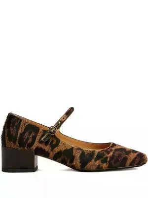 TOD'S Leopard-print Block-heel Pumps