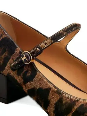 TOD'S Leopard-print Block-heel Pumps