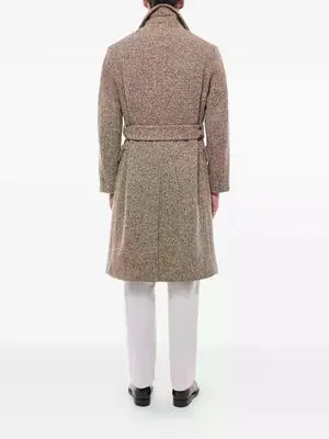 FURSAC Tweed Belted Double-breasted Coat