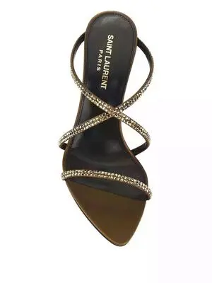 Saint Laurent 110mm Crystal-embellished Sandals - Brown