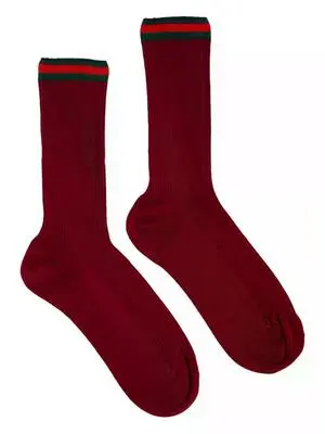 Gucci Ribbed Mid-calf Socks - Red