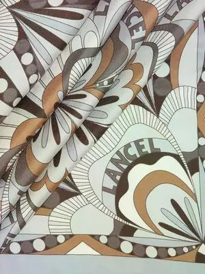 LANCEL Floral-motif Silk Scarf - Grey