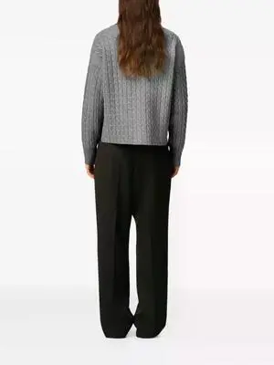 AMI Paris Cable-knit Wool Polo Shirt