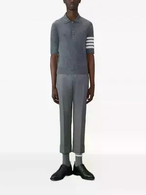 Thom Browne Four-stripe Short-sleeve Polo Shirt