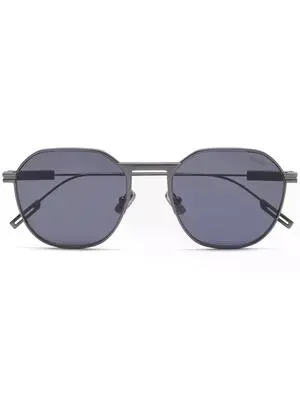 Zegna Tinted Square-frame Sunglasses - Grey