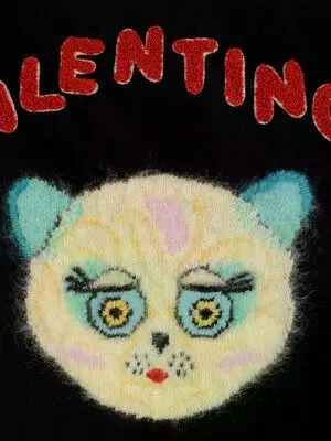Valentino Garavani Cat-embroidered Striped Sweater