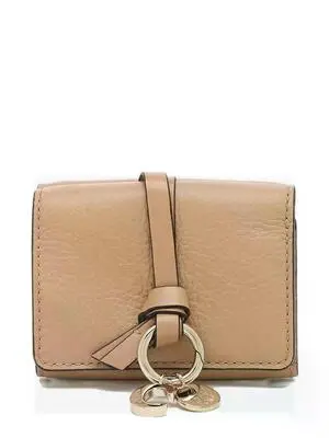 Chloé Alphabet Leather Tri-fold Wallet - Brown