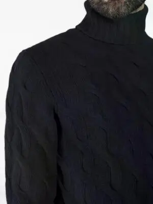 MOORER Cable-knit Turtleneck Sweater