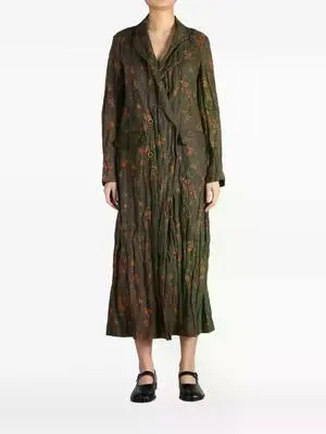 UMA WANG Floral-print Double-breasted Coat