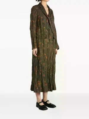UMA WANG Floral-print Double-breasted Coat