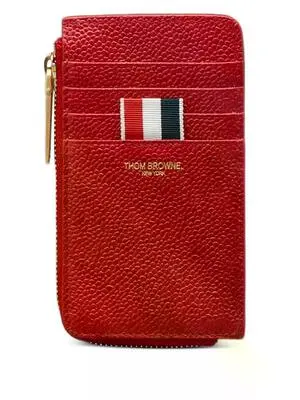 Thom Browne Pebble Grain Zip Cardholder - Red
