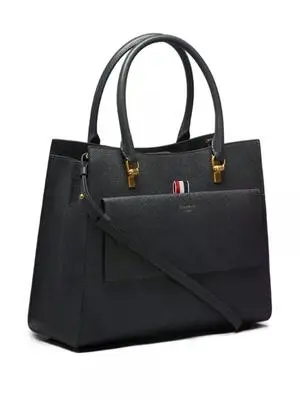 Thom Browne Leather Clasp Tote - Grey