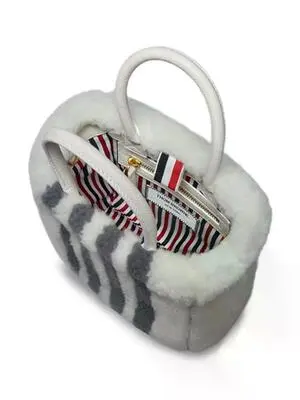 Thom Browne Shearling Stripe Tote Bag