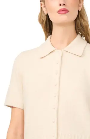 Ted Baker London Short Sleeve Polo Sweater - Birch