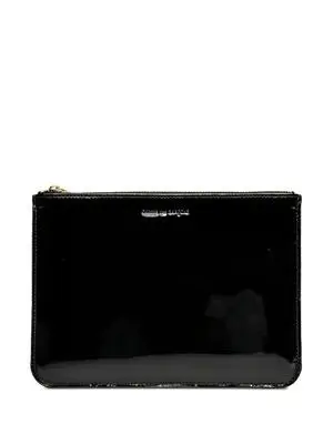Comme Des Garçons Patent-finish Zip Wallet - Black
