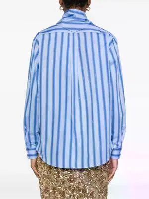 N°21 Embroidered Logo Stripe-pattern Shirt