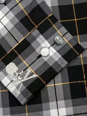 MASTERMIND WORLD Skull-embroidery Plaid Shirt