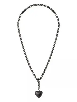ROXANNE ASSOULIN Mini Puffy Heart Necklace - Black
