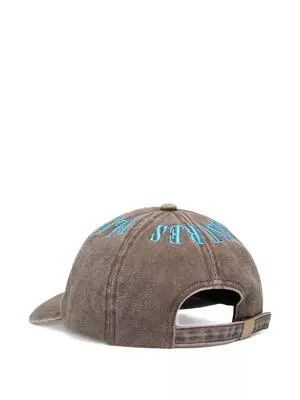 PLEASURES Embroidered Logo Cap - Brown