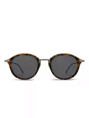 Thom Browne Thom Browne Eyewear Tortoiseshell Round Sunglasses Brown