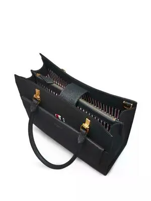 Thom Browne Large Leather Clasp Tote - Grey