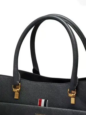 Thom Browne Large Leather Clasp Tote - Grey