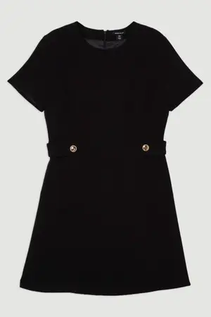 Karen Millen Tab Detail Tailored Mini Dress - Black