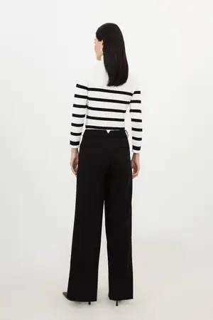 Karen Millen Tailored Straight Leg Trousers - Black