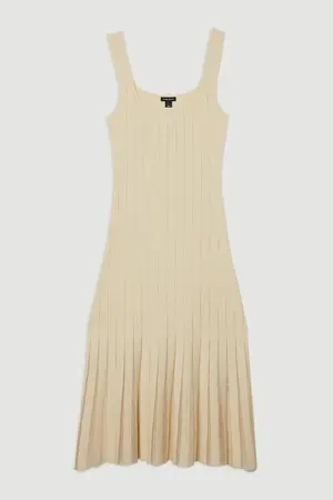 Karen Millen Square Neck Knitted Flippy Midi Dress