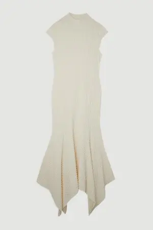 Karen Millen Textured Jersey Maxi Dress With Dramatic Hem