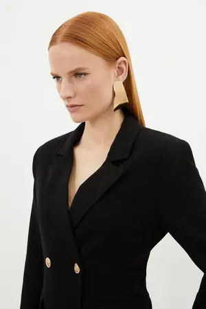 Karen Millen Tailored Double Breasted Blazer - Black