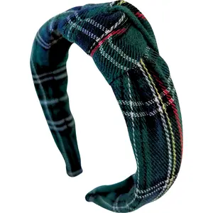 BITS & BOWS Plaid Knot Headband - Green Plaid