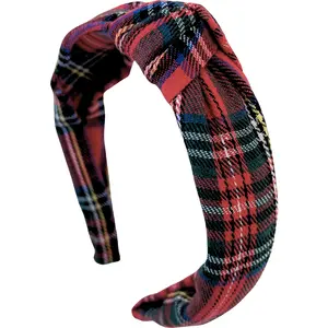 BITS & BOWS Plaid Knot Headband Red Plaid