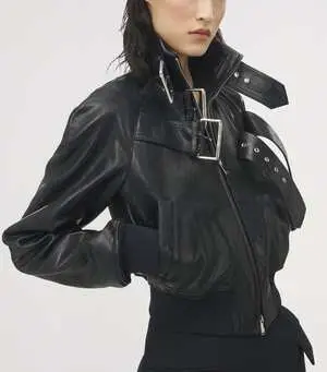 Alexander McQueen Leather Bomber Jacket