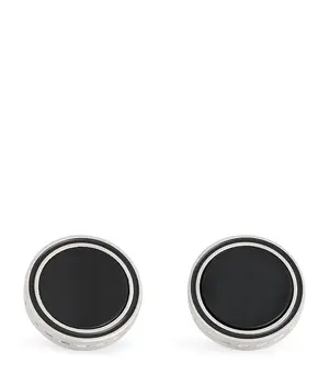 Tateossian Round Onyx Cufflinks