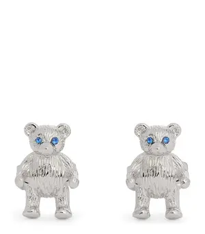 Tateossian Palladium-plated Teddy Bear Cufflinks - Blue